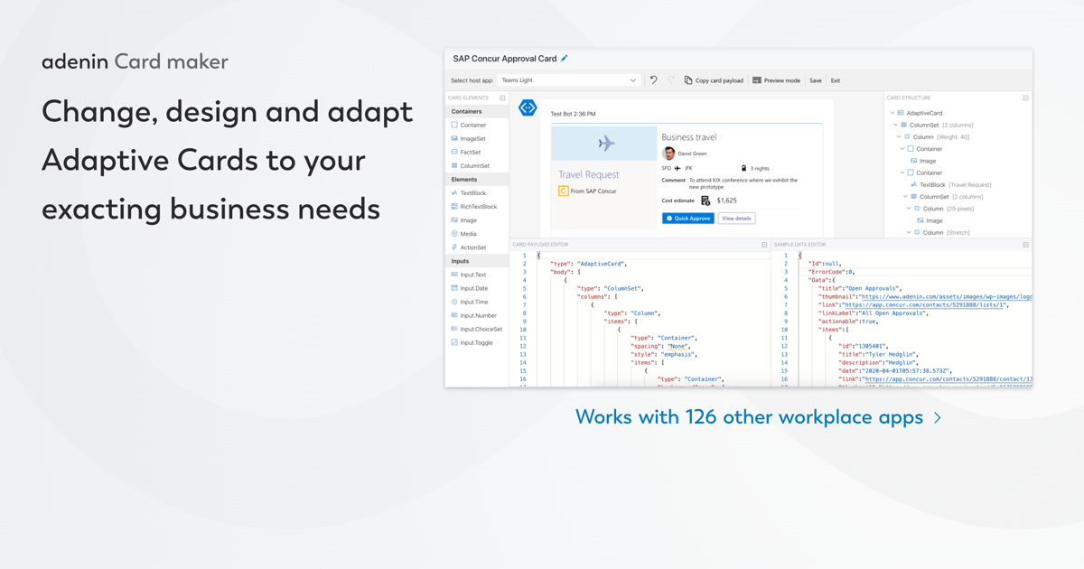 Make your own Adaptive Cards - adenin