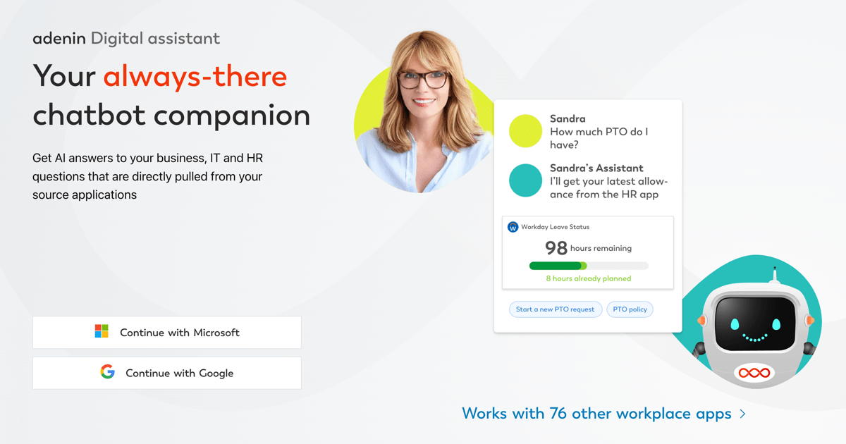 Digital assistant chatbot for business data - adenin